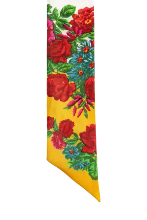 Moschino Silk Scarf With Floral Motif