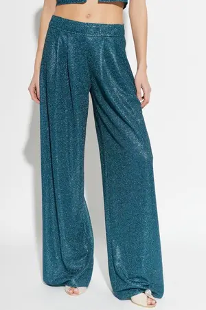 Oseree Lurex Thread Trousers - Blue