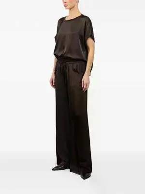 ANY PLACE Drawstring-waist Satin Trousers