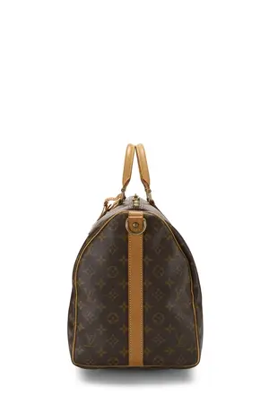 LOUIS VUITTON Monogram Keepall Bandouliere 50 Travel Bag - Brown