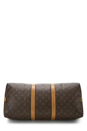 LOUIS VUITTON Monogram Keepall Bandouliere 50 Travel Bag - Brown