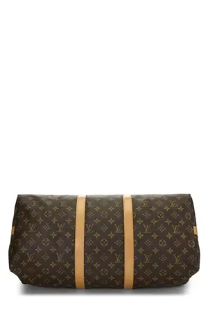 LOUIS VUITTON Monogram Keepall Bandouliere 50 Travel Bag - Brown
