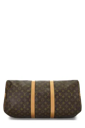 LOUIS VUITTON Monogram Keepall Bandouliere 50 Duffle Bag - Brown