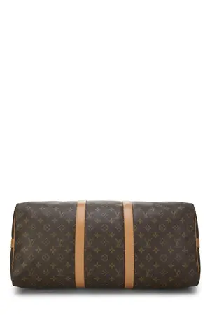 LOUIS VUITTON Monogram Keepall Bandouliere 50 Duffle Bag - Brown