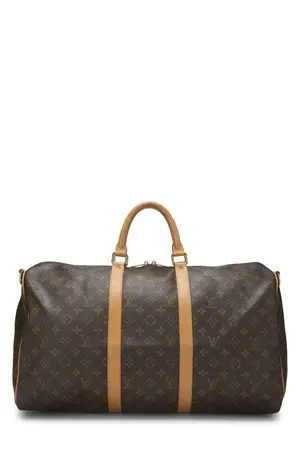 LOUIS VUITTON Monogram Keepall Bandouliere 50 Duffle Bag - Brown