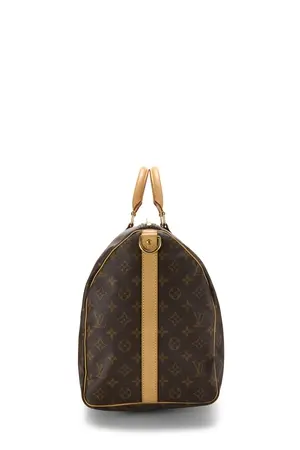 LOUIS VUITTON Monogram Keepall Bandouliere 50 Duffle Bag - Brown