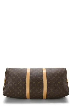 LOUIS VUITTON Monogram Keepall Bandouliere 50 Duffle Bag - Brown