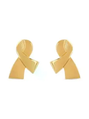 Nina Ricci 1980s Bow Clip-on Earrings - Gold