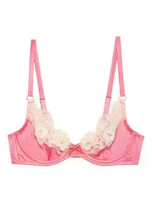 Fleur Du Mal Juliet Lace Demi Bra - Pink