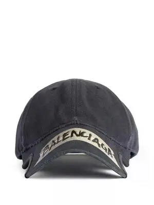 Balenciaga Logo Lettering Baseball Cap - Black