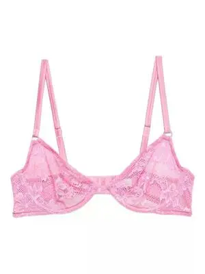 Fleur Du Mal Le Stretch Lace Demi Bra - Pink