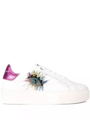 Kurt Geiger Embellished Eye Sneakers - White