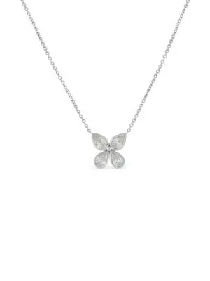 LB EXCLUSIVE Pear Diamond Pendant Necklace - Silver