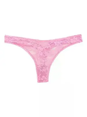 Fleur Du Mal Le Stretch Lace Thong - Pink