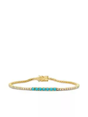 JENNIFER MEYER Diamond And Turquoise Tennis Bracelet - Gold