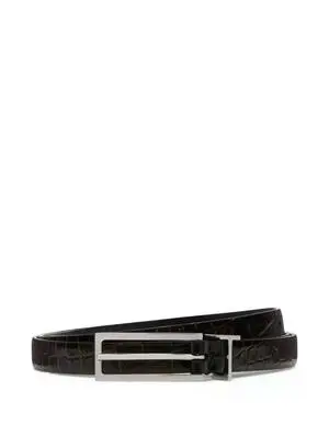 TOM FORD Crocodile-embossed Belt - Brown