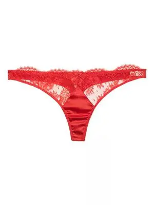 Fleur Du Mal Frankie Lace Thong - Red