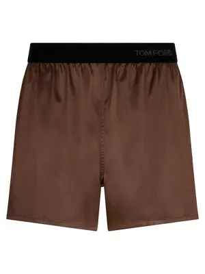 TOM FORD Silk Pajama Shorts - Brown