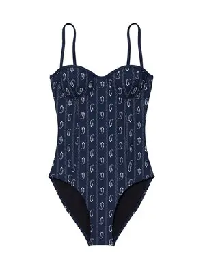 Tory Burch Paisley Print One-piece Swimsuit - Blue