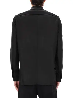 Rick Owens Leather Shirt Jacket - Black