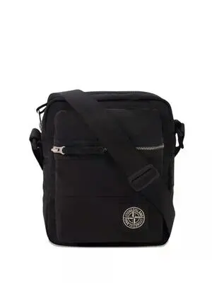 Stone Island Compass Logo-patch Messenger Bag - Black