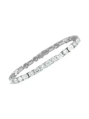 LB EXCLUSIVE Round Emerald Diamond Bracelet - Silver