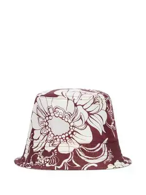 Valentino Garavani Floral-print Bucket Hat - White