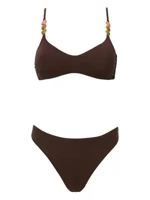 SOFIA ERHAN Giselle Embellished Bikini - Brown