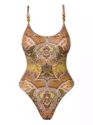 SOFIA ERHAN Aurelia Beaded Printed Swimsuit