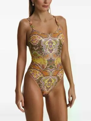 SOFIA ERHAN Aurelia Beaded Printed Swimsuit
