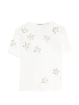 Alice + Olivia Star-motif Cotton T-shirt - White