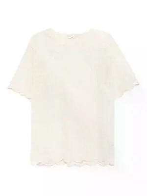 Ermanno Scervino Scalloped Lace Top - Neutrals