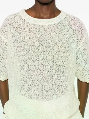 Ermanno Scervino Scalloped Lace Top - Neutrals