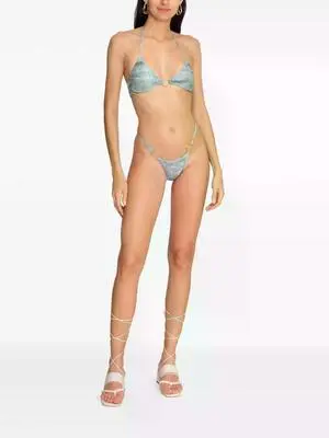 AMIR SLAMA Floral-print Swimsuit With Ring Detail