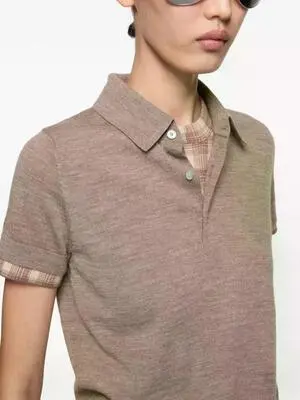 Acne Studios Melange Check Polo Shirt - Neutrals