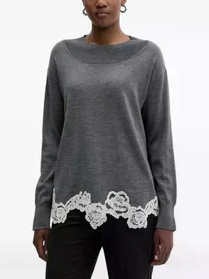 BLUGIRL Lace-trim Crew-neck Sweater
