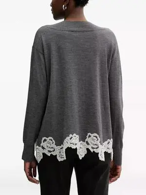 BLUGIRL Lace-trim Crew-neck Sweater