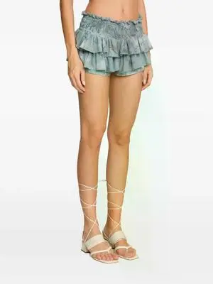 AMIR SLAMA Floral-print Ruffled Shorts
