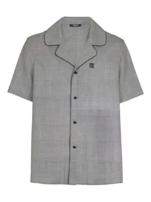 Balmain Prince Of Wales-check Short-sleeve Shirt - Black
