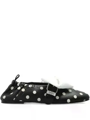GANNI Polka-dot Ballerinas - Black