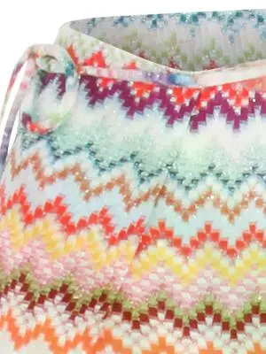 Missoni Zigzag Pattern Pareo Maxi Skirt - Neutrals