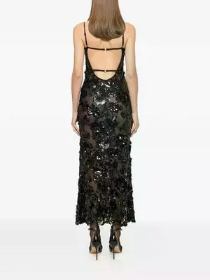 NISSA Sequined Tulle Maxi Dress
