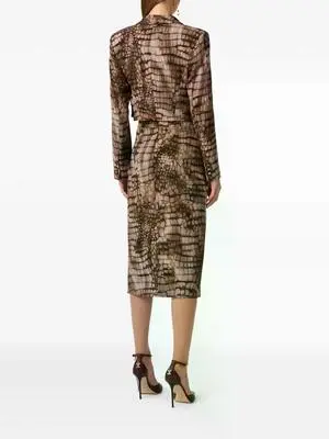 Elisabetta Franchi Alligator-print Cropped Jacket