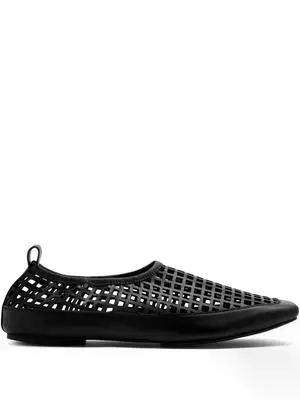 ST. AGNI Perforated Square-toe Ballet Flats