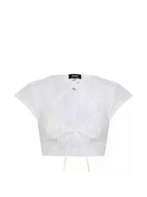 AMIR SLAMA X Jade Picon Eyelet Tie Blouse