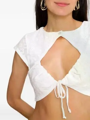 AMIR SLAMA X Jade Picon Eyelet Tie Blouse