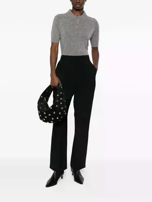 Victoria Beckham Fine-knit Polo Shirt - Grey