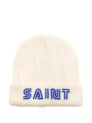 SAINT MXXXXXX Logo-embroidered Beanie - Neutrals