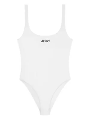 Versace Logo Swimsuit - White