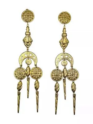 JENNIFER GIBSON JEWELLERY 1980s Etruscan Inspired Chandelier Earrings